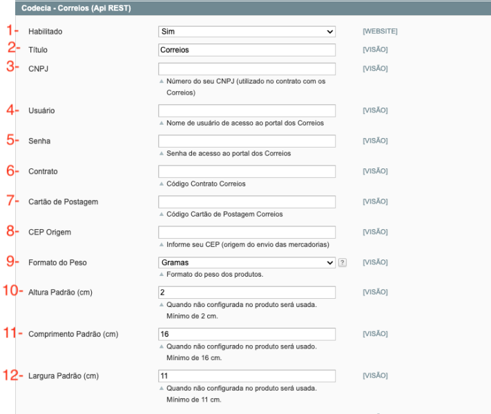Codecia Blog » Módulo Magento – Correios (Api Rest)